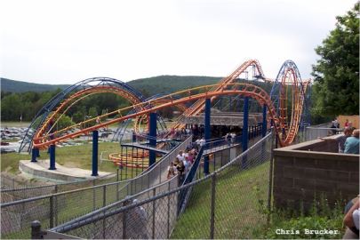 Screamin Demon Achterbahn Steamin' Demon Front Seat On Ride POV Great